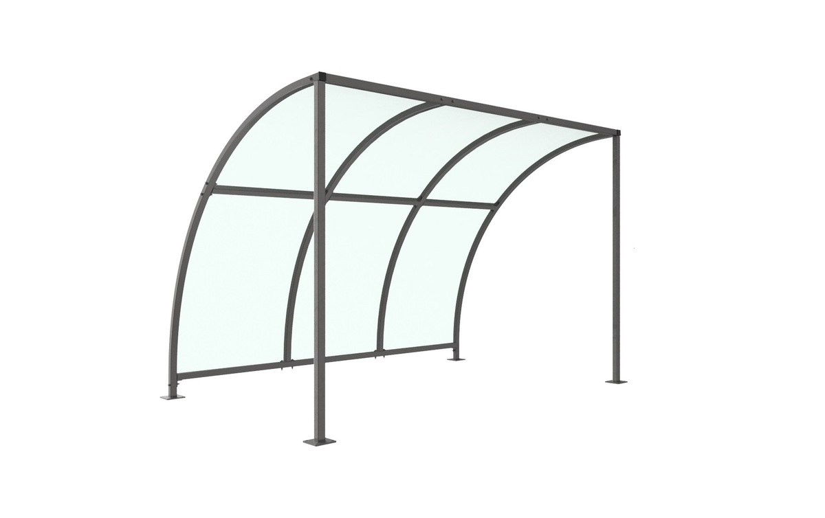 Curved Multi-Purpose Shelter: Clear Roof (PETG) for Airy Feel Bike ...