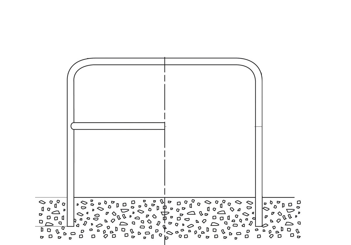 Steel hoop barrier with crossbar for greater strength. In 3 lengths and ...