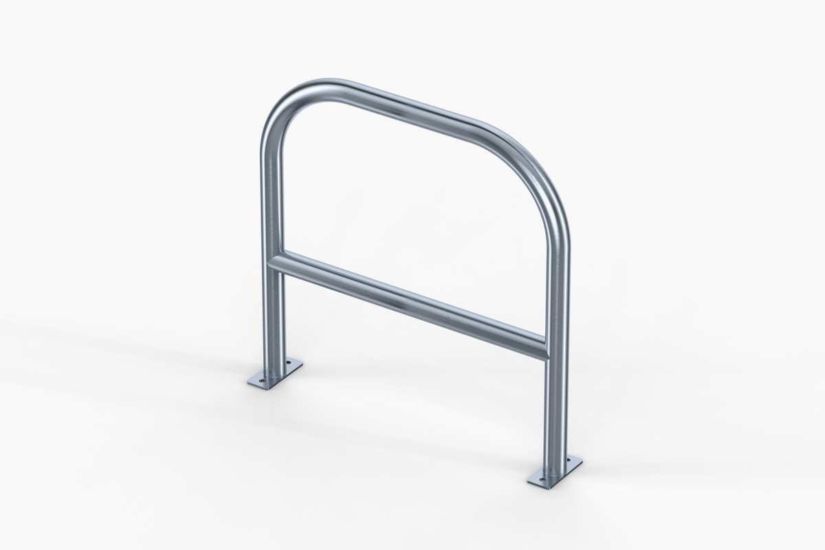 Stainless Steel Hooped Perimeter Barrier with Horizontal Rail Concrete ...