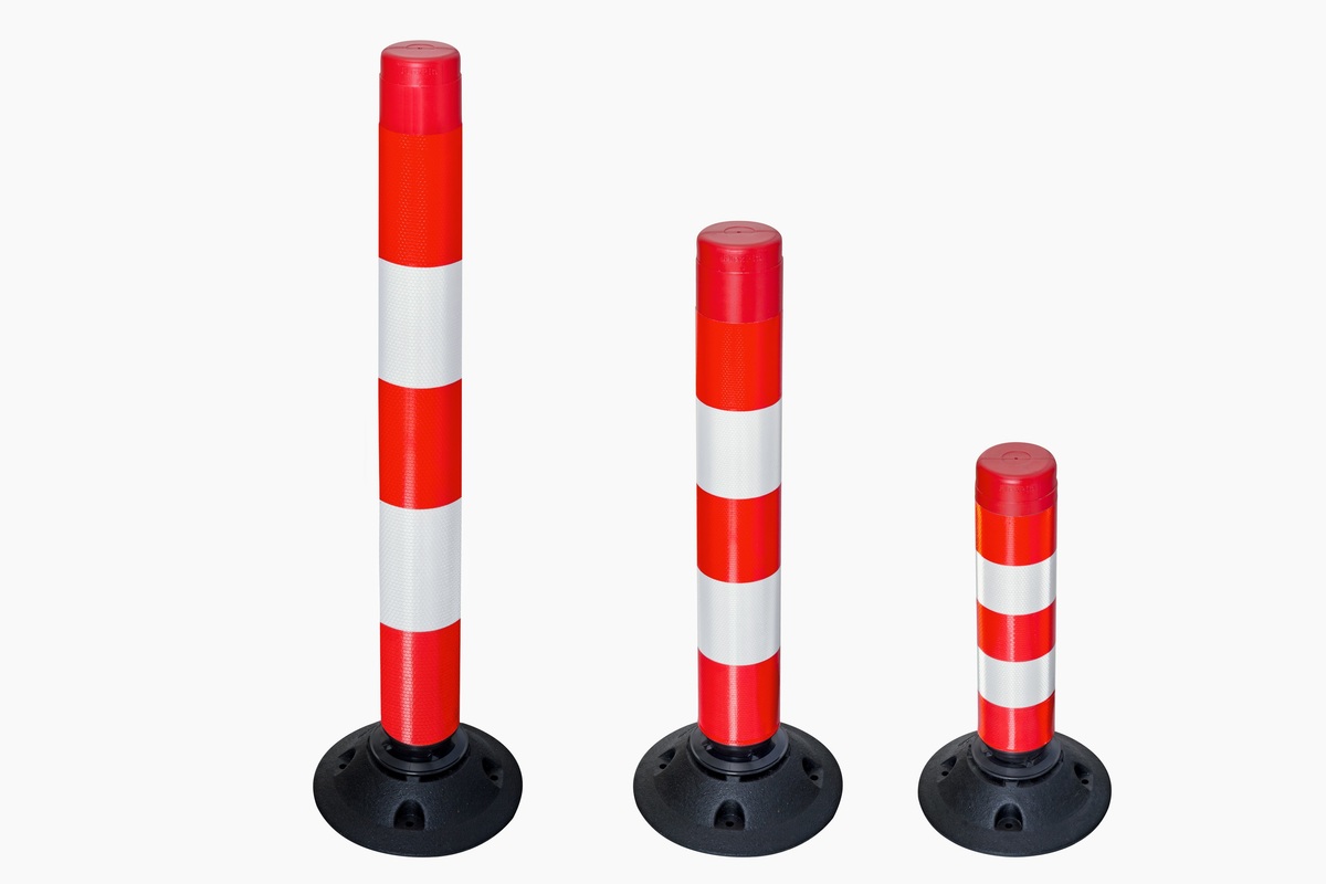 Self-Righting Post: (Hi-Viz ) Red/White & 3 Height Choices Flexible ...